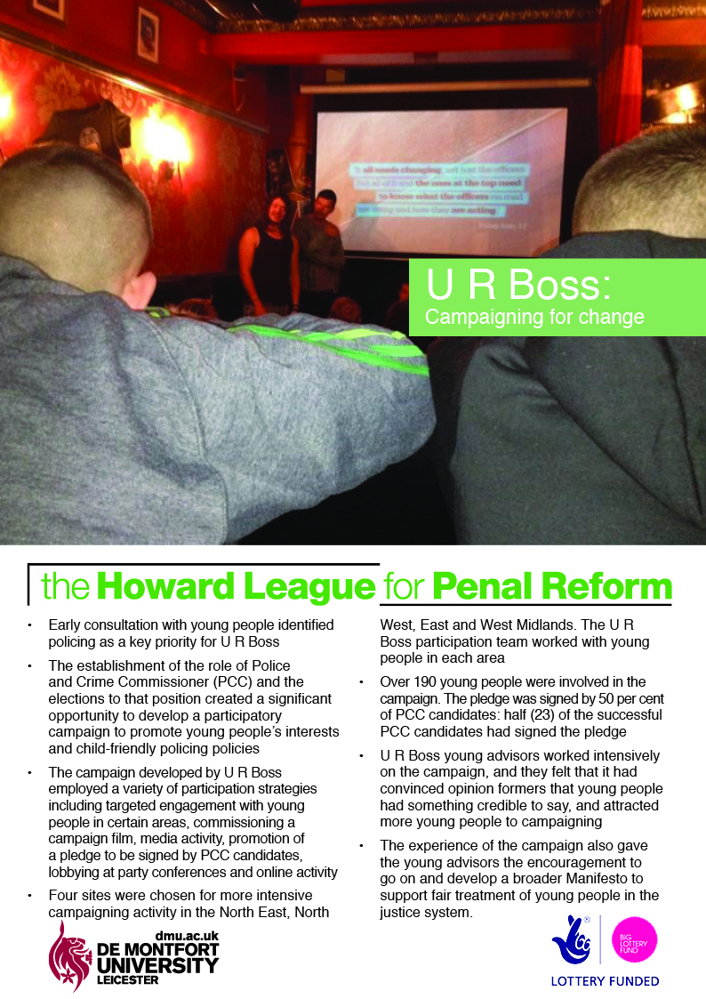 The Howard League | U R Boss: Campaigning for change