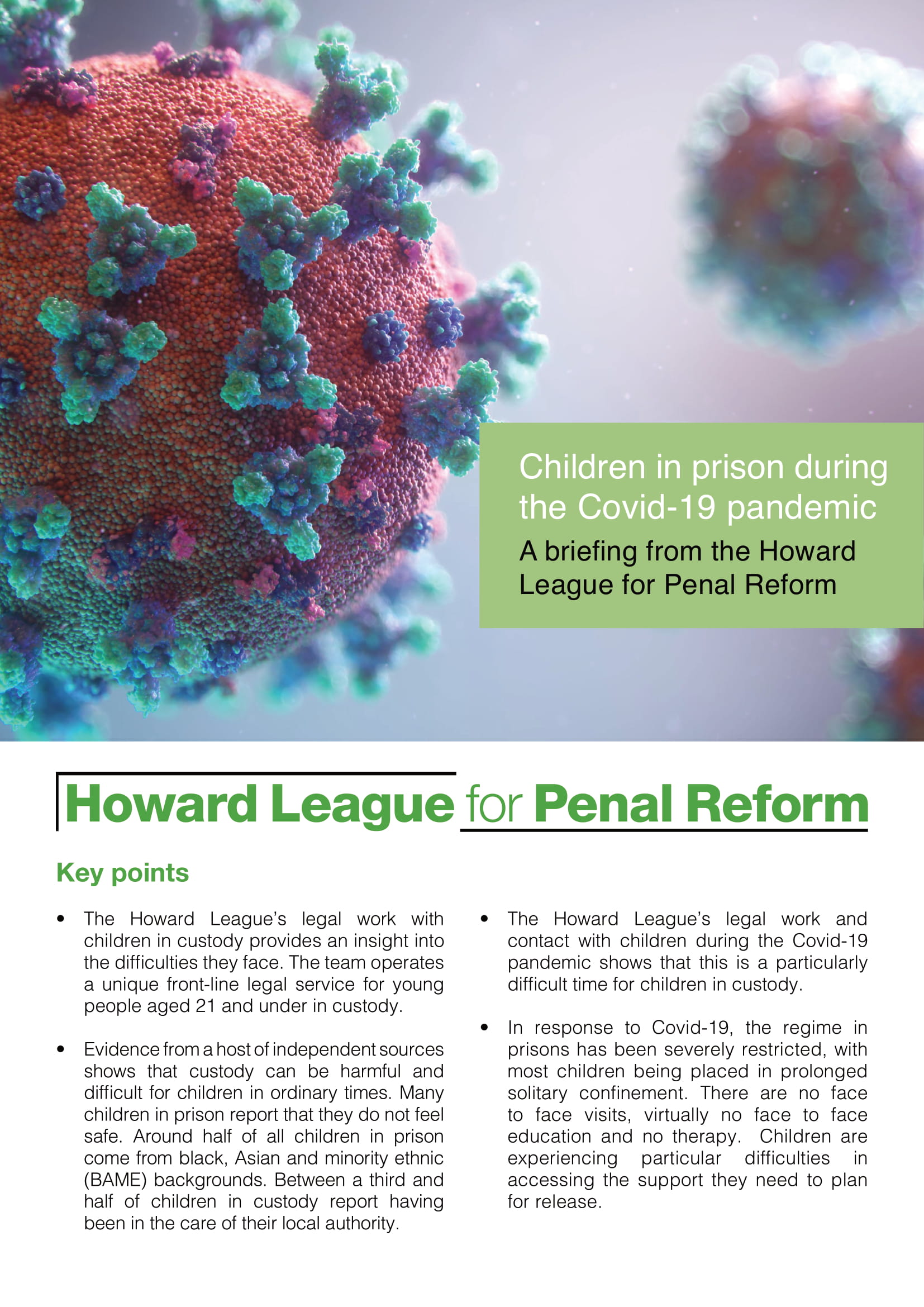 The Howard League | Children in prison during the Covid-19 pandemic